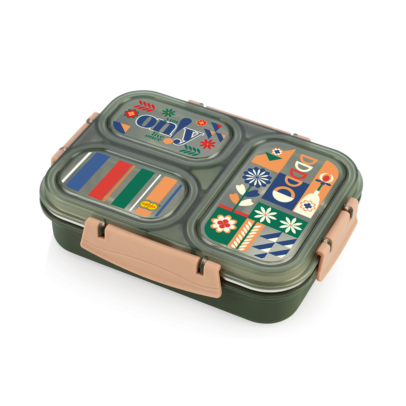 NERO 3 PARTITION LUNCH BOX — Nakoda Plast